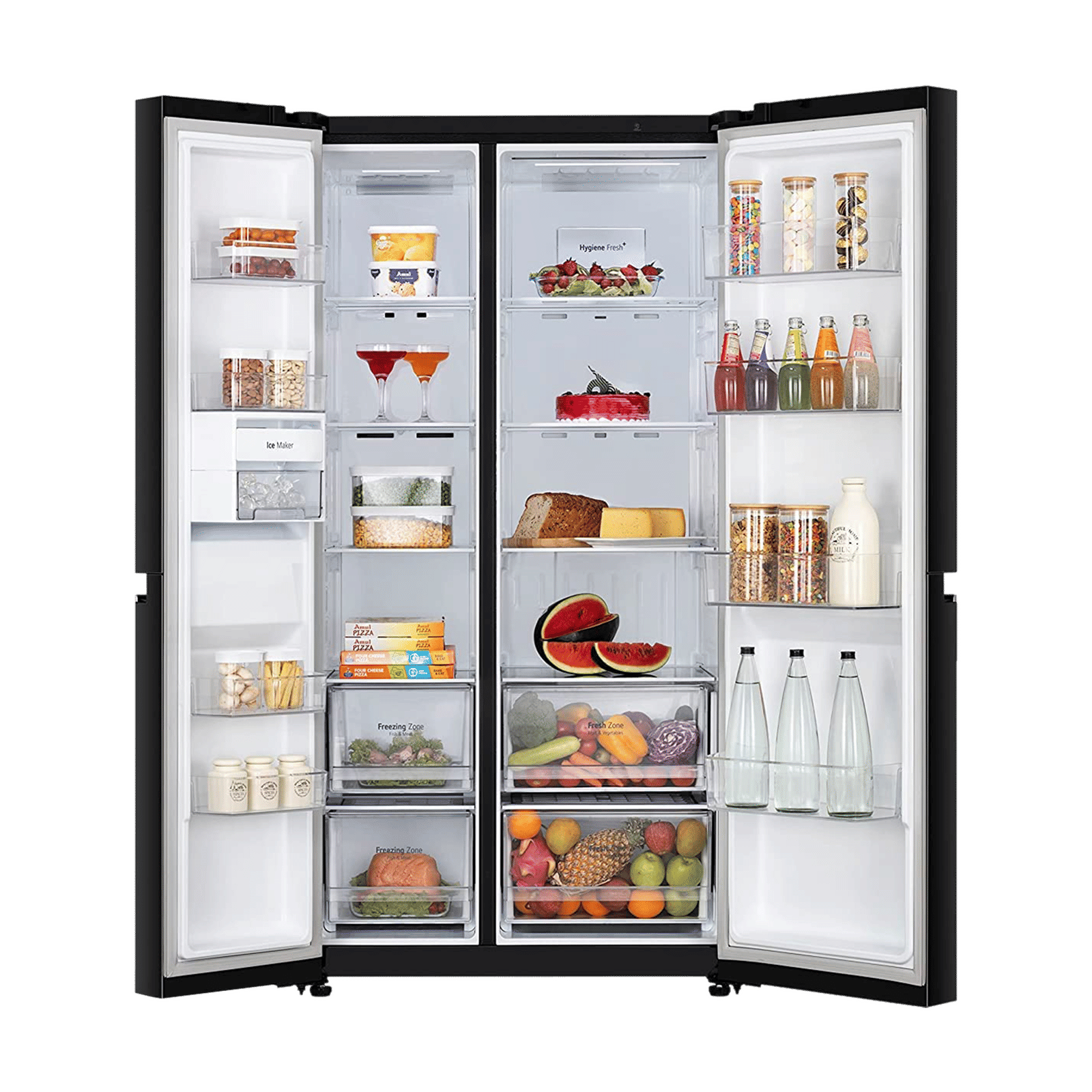 Buy LG 655 Litres Side by Side Refrigerator with Smart Diagnosis (GL-B257DBMX, Black Mirror ...